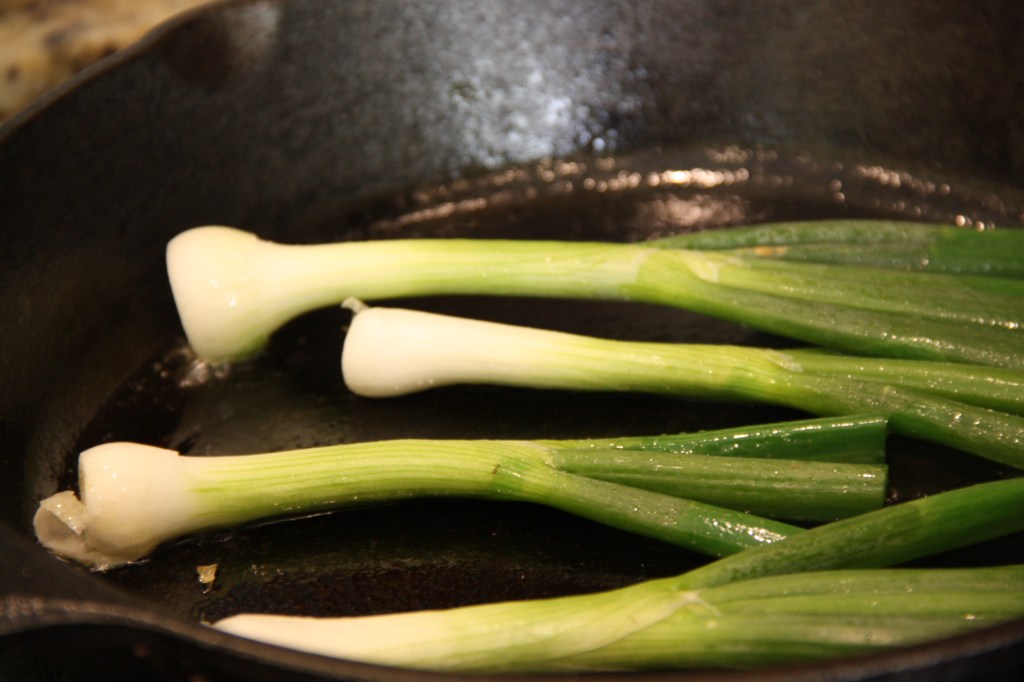 Roasted Squash with crispy gnocchi and charred scallion sauce – Bug Bites